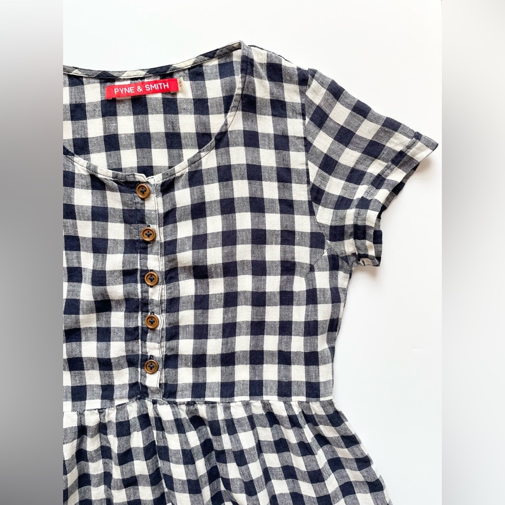Pyne & Smith Navy Gingham Dress - Gem